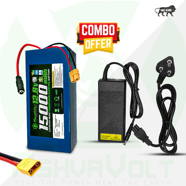 AshvaVolt® 12.8V 18Ah (18000mAh) 230.4W 4S3P LiFePO4 battery with BMS ...